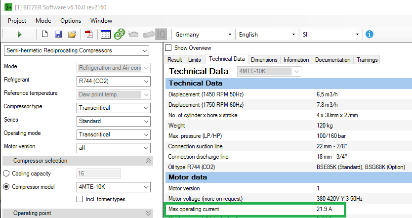 Selection with the Bitzer Software