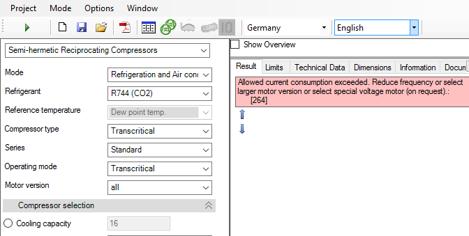 Selection with the Bitzer Software