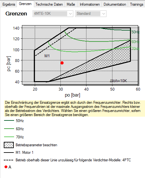 Auswahl mit der Bitzer Software