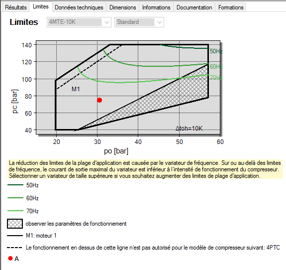 Sélection avec Bitzer Software