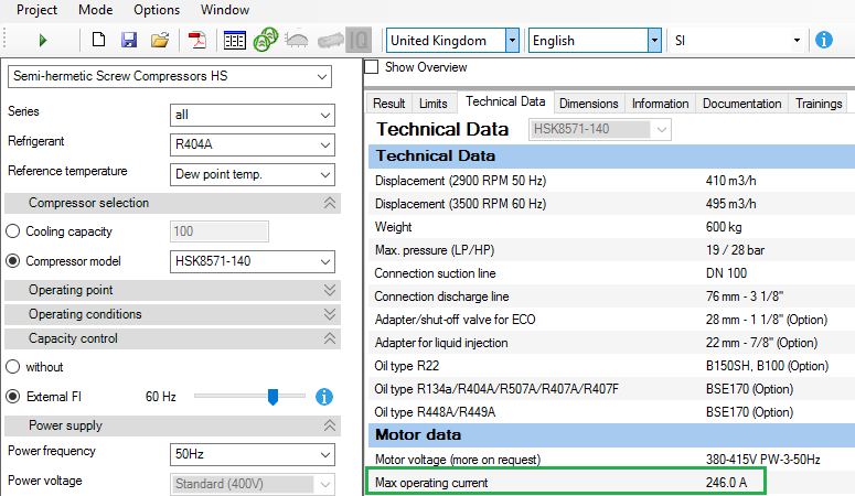 Selection with the Bitzer Software