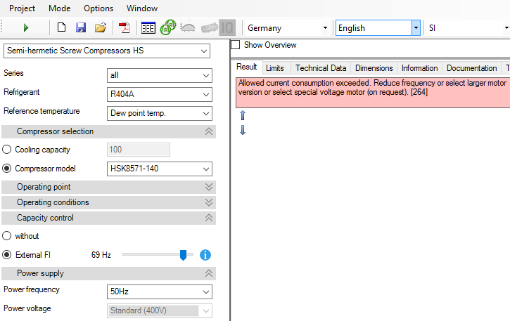 Selection with the Bitzer Software