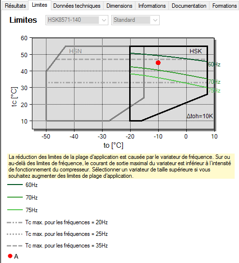 Sélection avec Bitzer Software